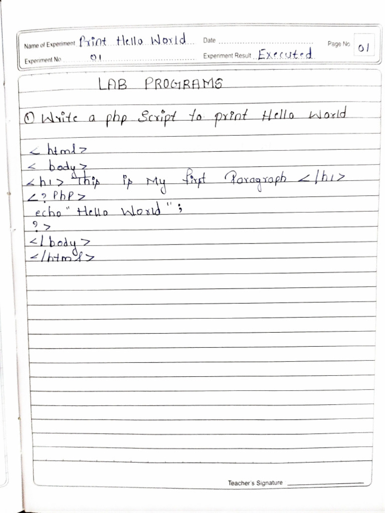 PHP Lab Program With Outputs | PDF