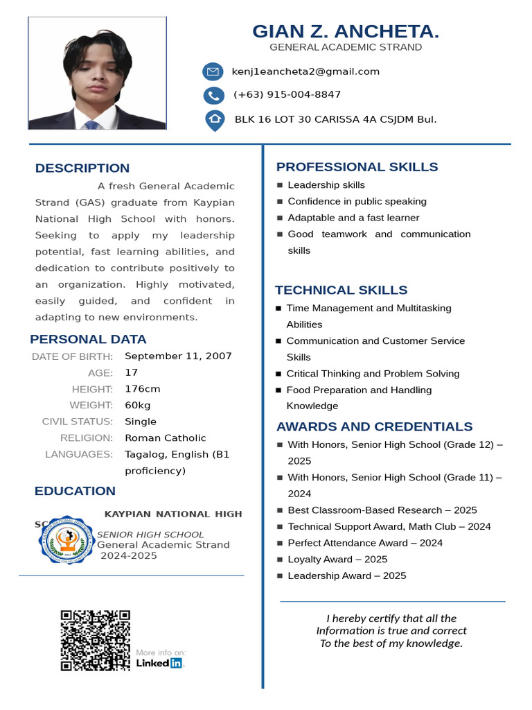 Resume Template Na Tapos Na | PDF | Human Communication | Intelligence