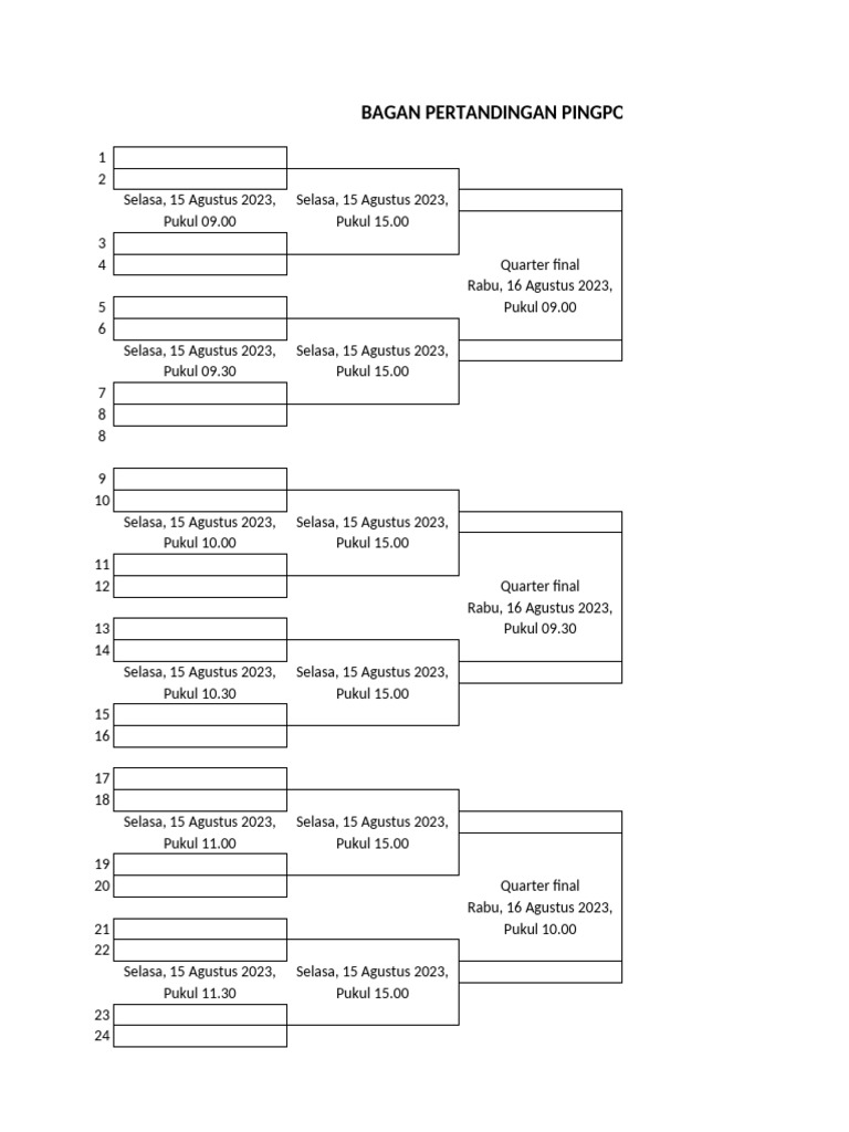 Bagan Pertandingan | PDF