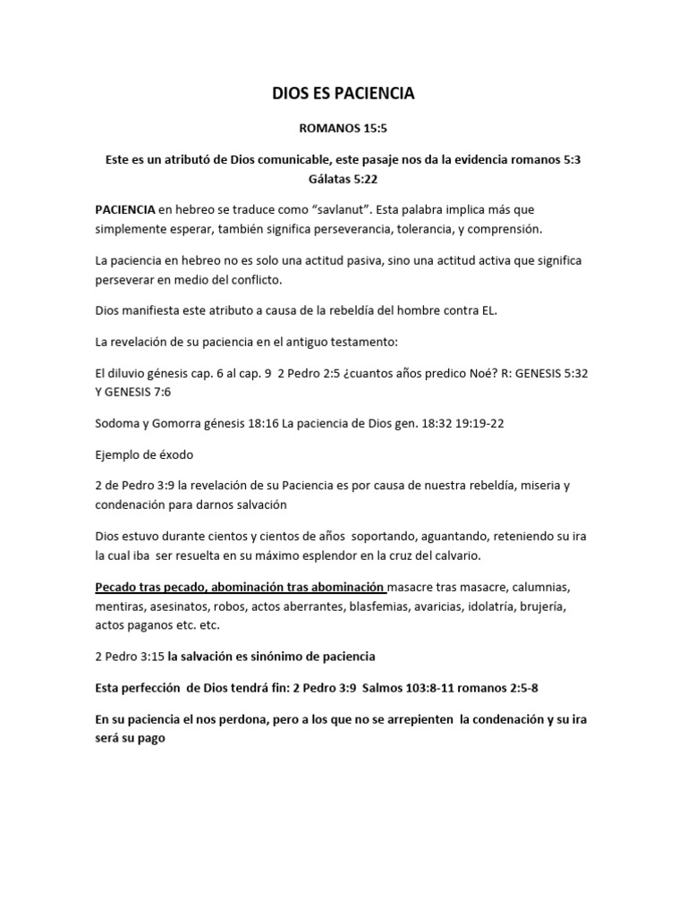 Dios Es Paciente | PDF