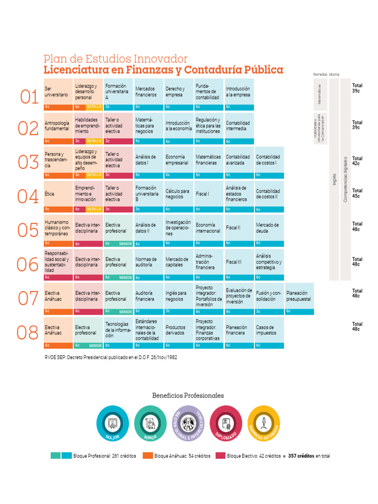 Plan de Estudios Finanzas y Contaduria Publica | PDF | Contador | Economias