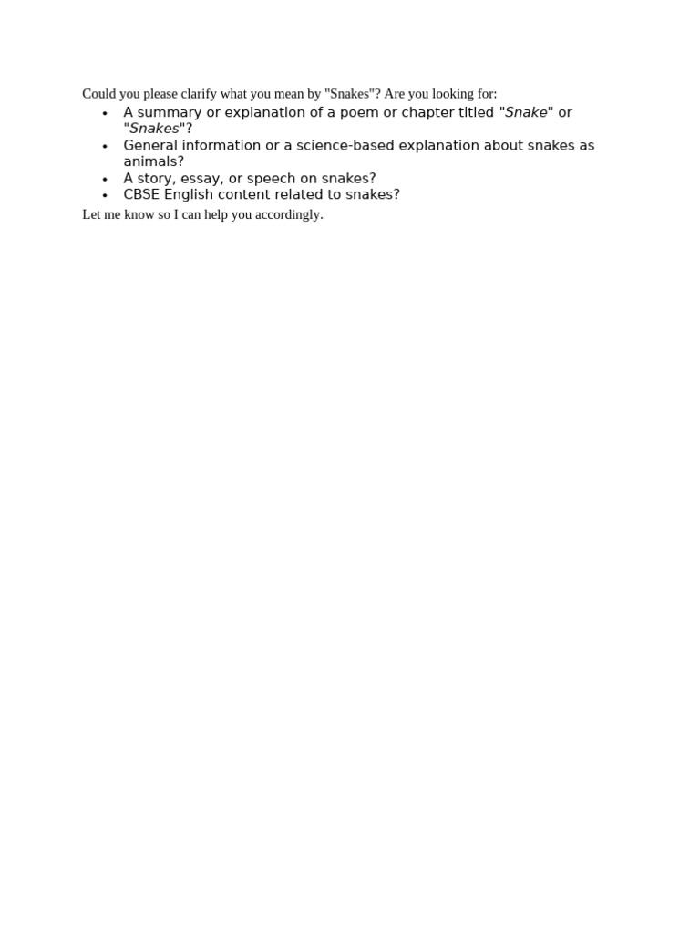 Snake | PDF