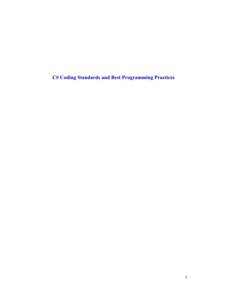 C# Coding Standards and Best Programming Practices | PDF | String ...