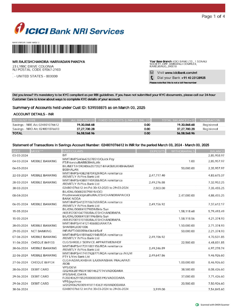 Statement MAR2025 558875539 | PDF