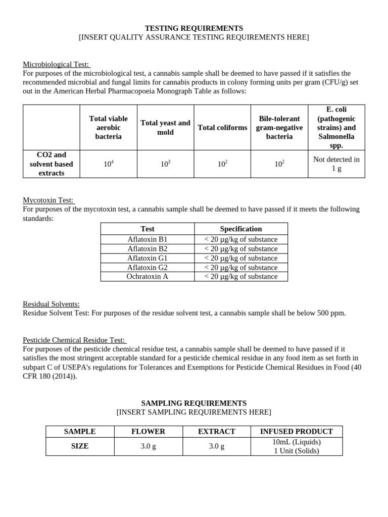III.C.1. Testing Requirements | PDF | Biology | Microbiology