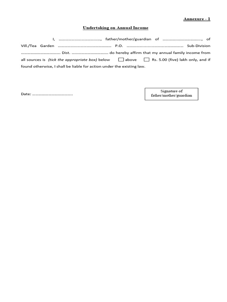 Undertaking Form | PDF