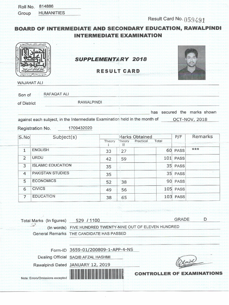 FA Mark Sheet | PDF