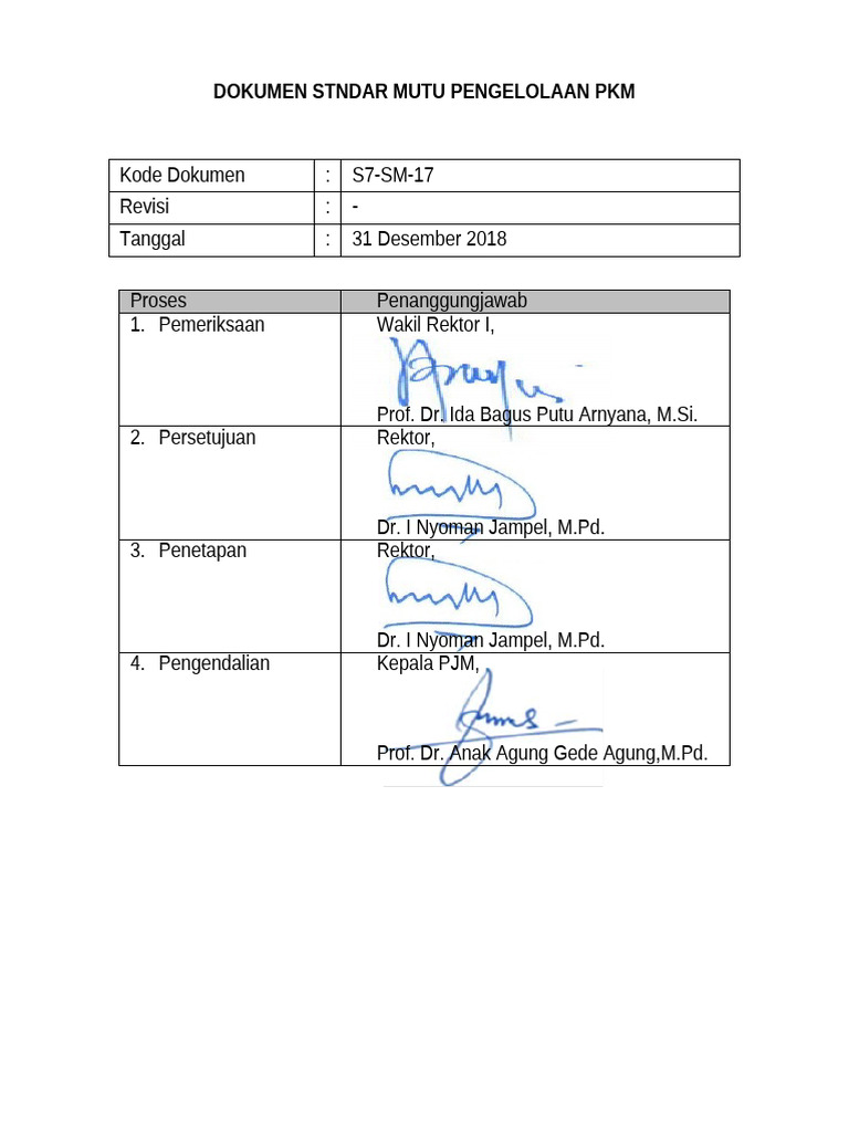 96. Dokumen Standar Mutu Pengelolaan Pkm | PDF