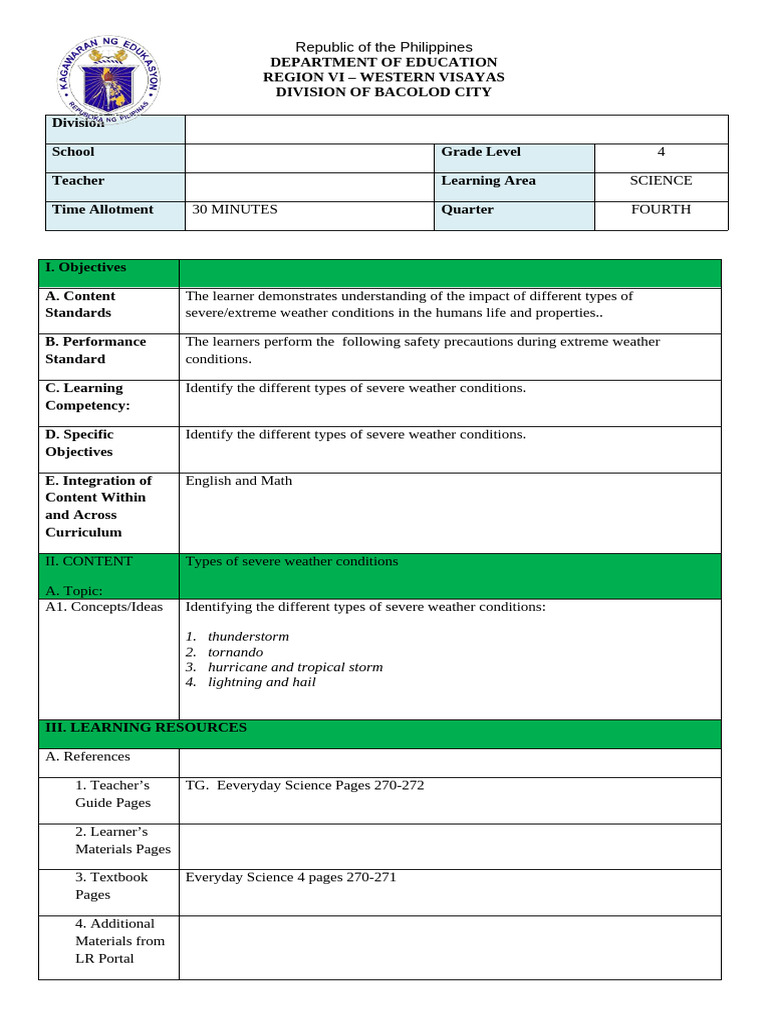 Lesson 20plan 20in 20science 204 20final | PDF | Thunderstorm | Storms