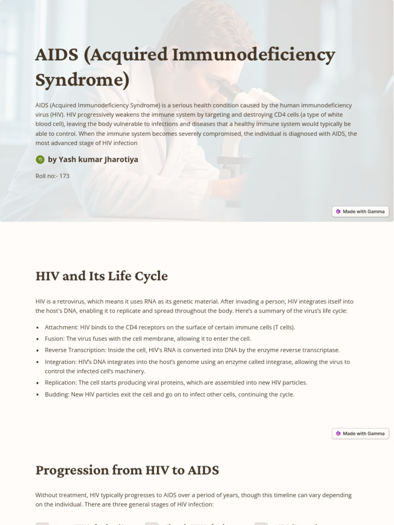 AIDS Acquired Immunodeficiency Syndrome | PDF | Hiv | Hiv/Aids
