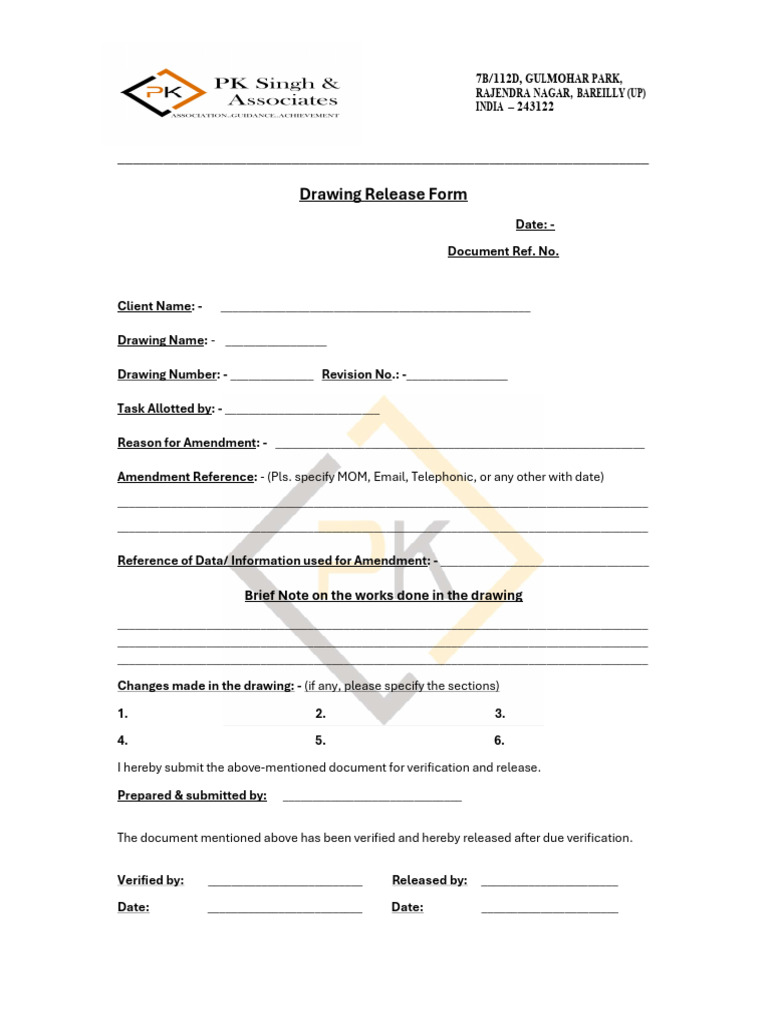 Drawing Release Form | PDF
