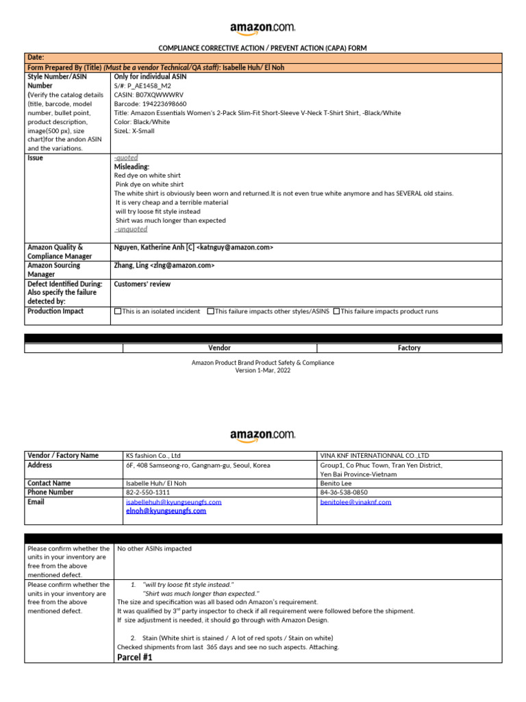 Apb Product+Safety++Compliance+Corrective+Action++Prevent+Action+ (Capa ...