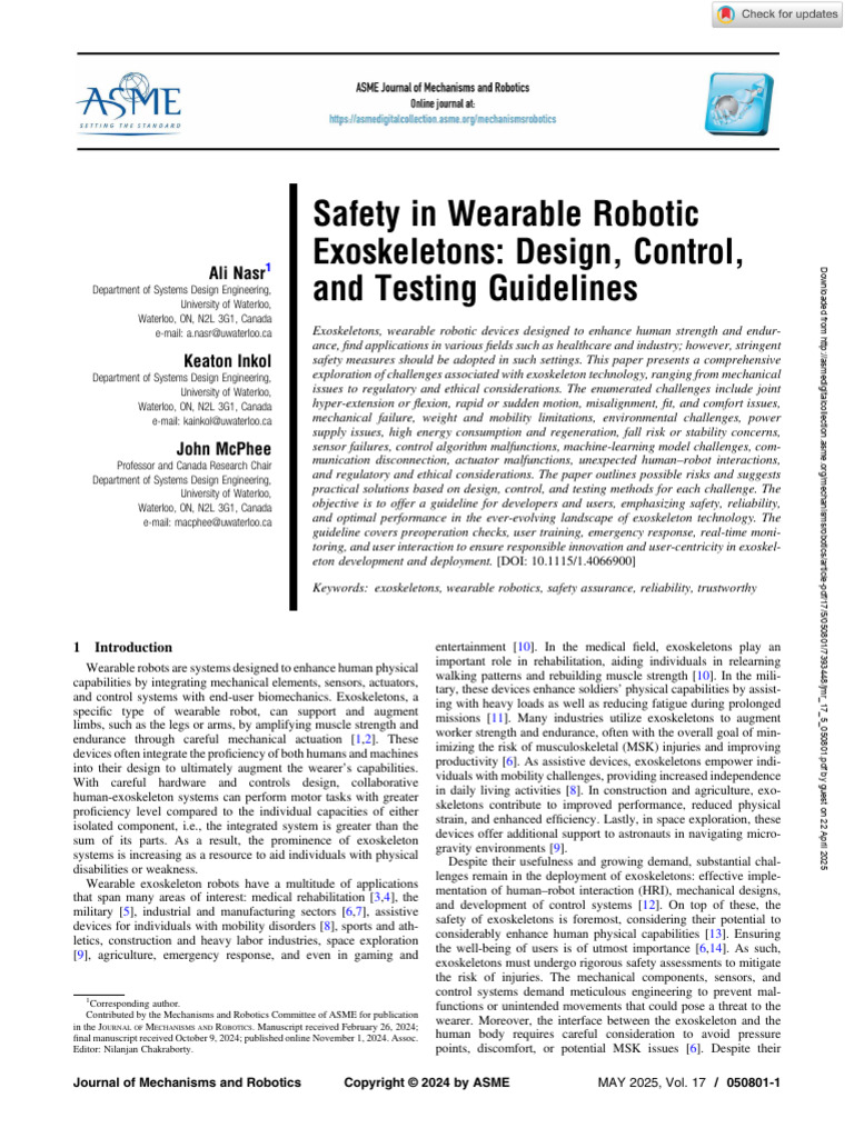 JMR - 17 - 5 - 050801 Exoskeleton | PDF