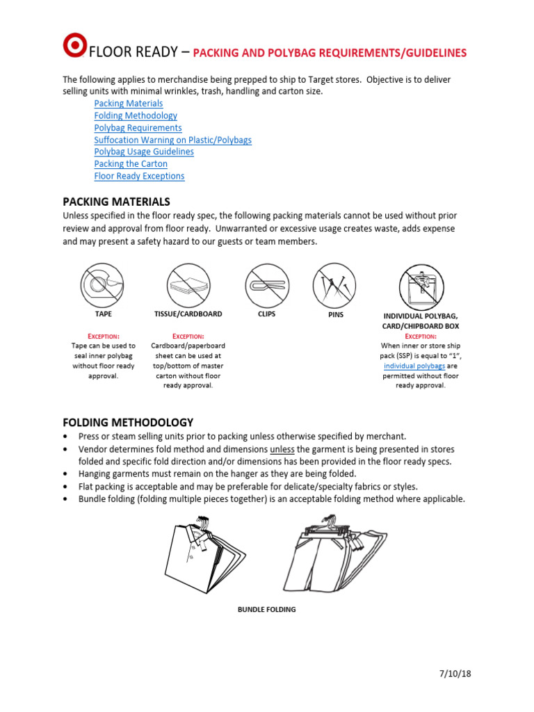 Packing and Polybag Requirements and Guidelines | PDF | Paperboard