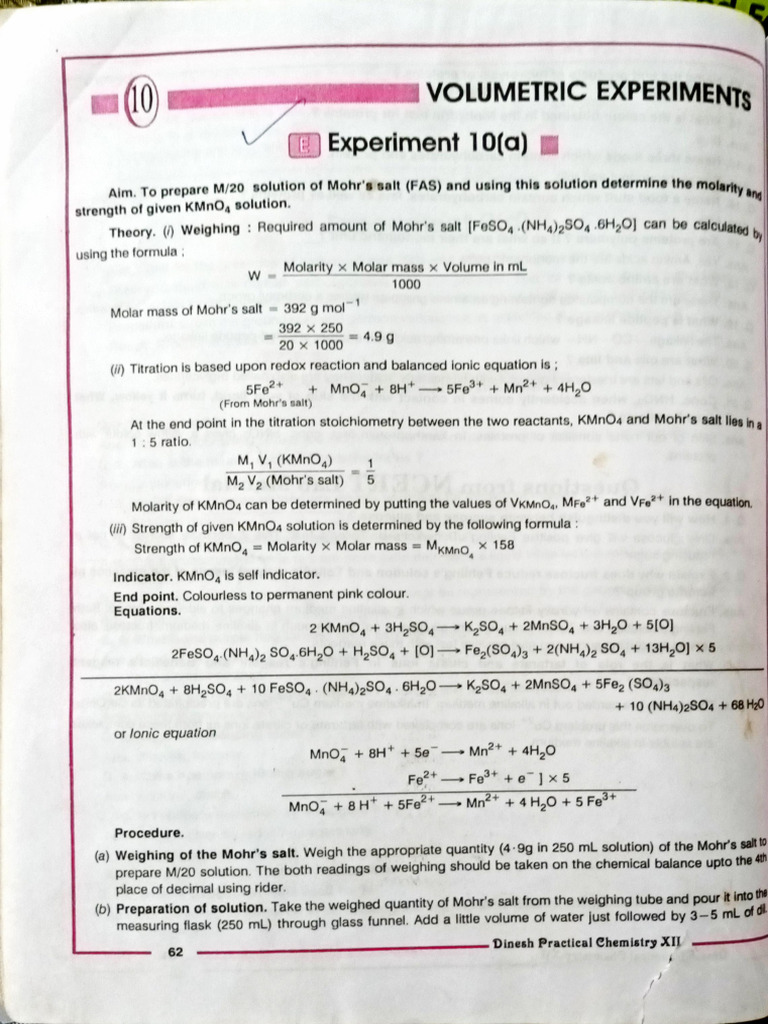 Chemistry Practical | PDF