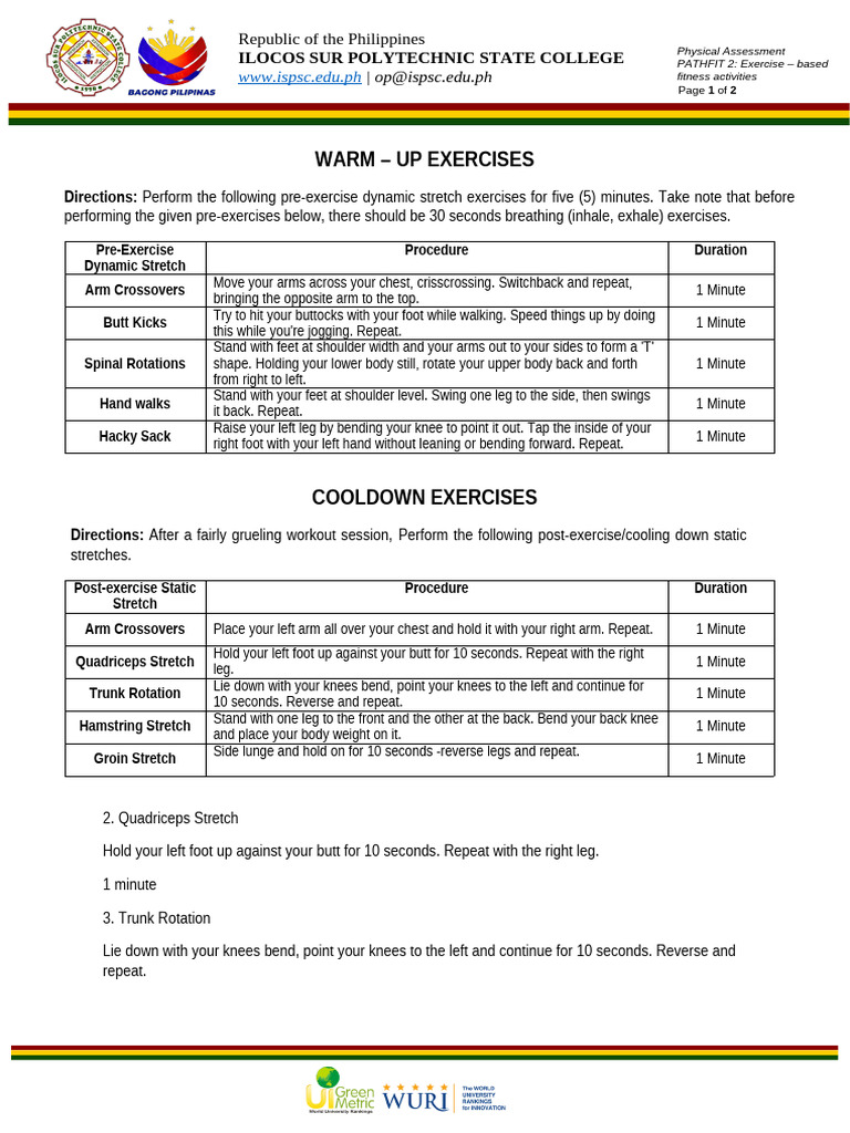 Pre Post Workout | PDF | Knee | Musculoskeletal System