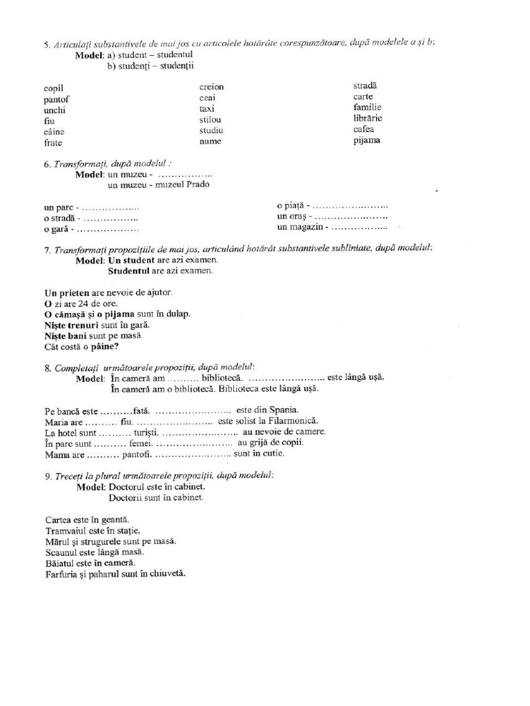 Articolul Exerciții | PDF