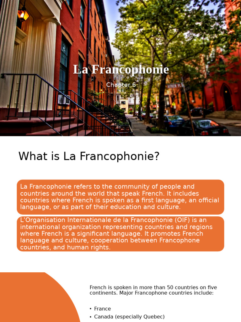 Chapter 6 - La Francophonie | PDF | French Language