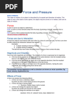 CH 11 Force and Pressure 1 | PDF | Force | Pressure
