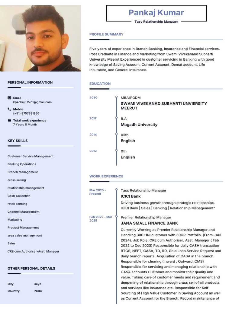 NAUKRI - PANKAJ - KUMAR - 1746857468696 - Pankaj Kumar | PDF