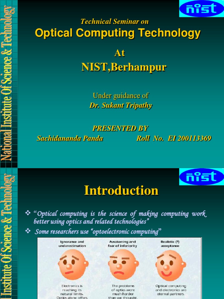 Optical Computing Technology: Technical Seminar On | PDF | Holography | Wavelength Division ...