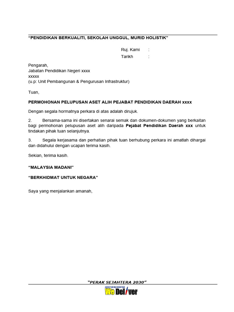 SURAT IRINGAN PELUPUSAN | PDF