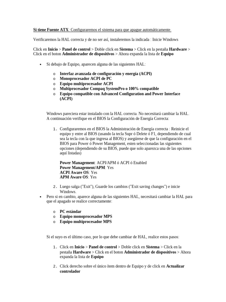 Fuente ATX APM ACPI | PDF | Bios | Microsoft Windows