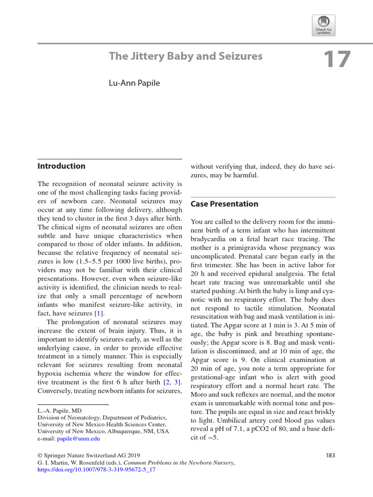 The Jittery Baby & Seizures | PDF | Infants | Childbirth