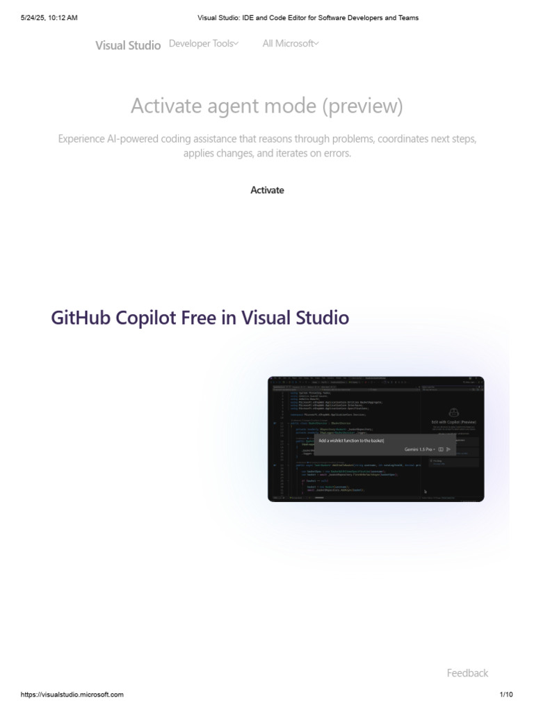 Visual Studio_ IDE and Code Editor for Software Developers and Teams | PDF