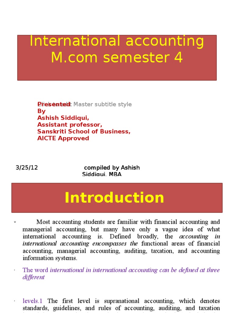 Understanding International Accounting | PDF | Financial Statement ...