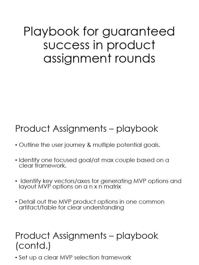 ProductAssignmentPlaybook-v5 | PDF | Subscription Business Model