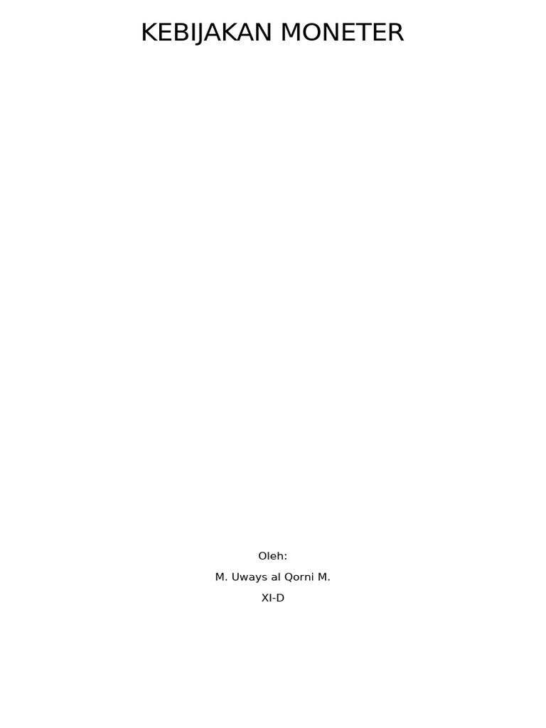 Makalah Kebijakan Moneter | PDF