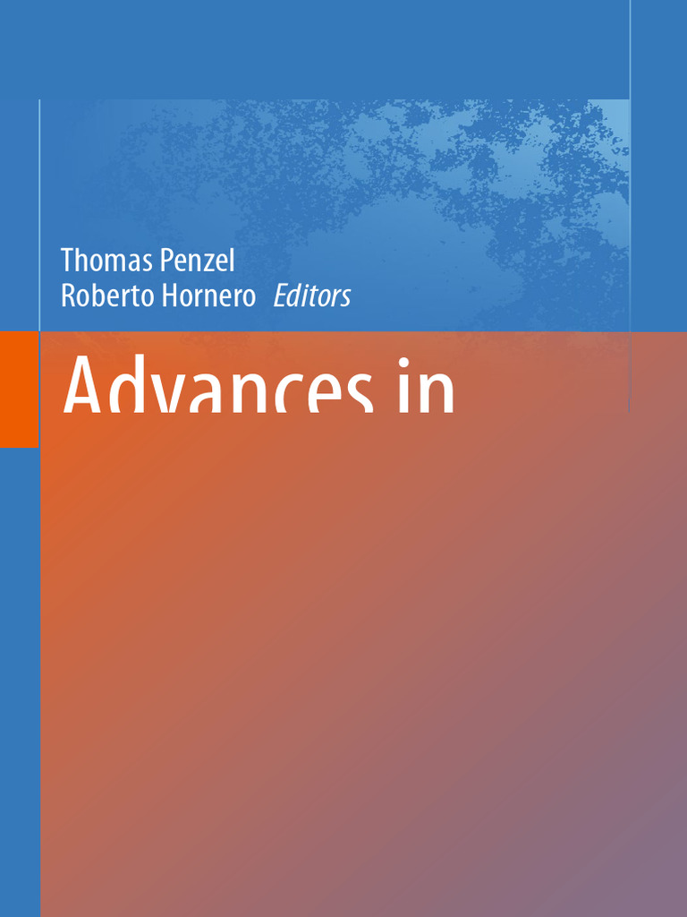Advances in The Diagnosis and Treatment of Sleep Apnea: Thomas Penzel ...