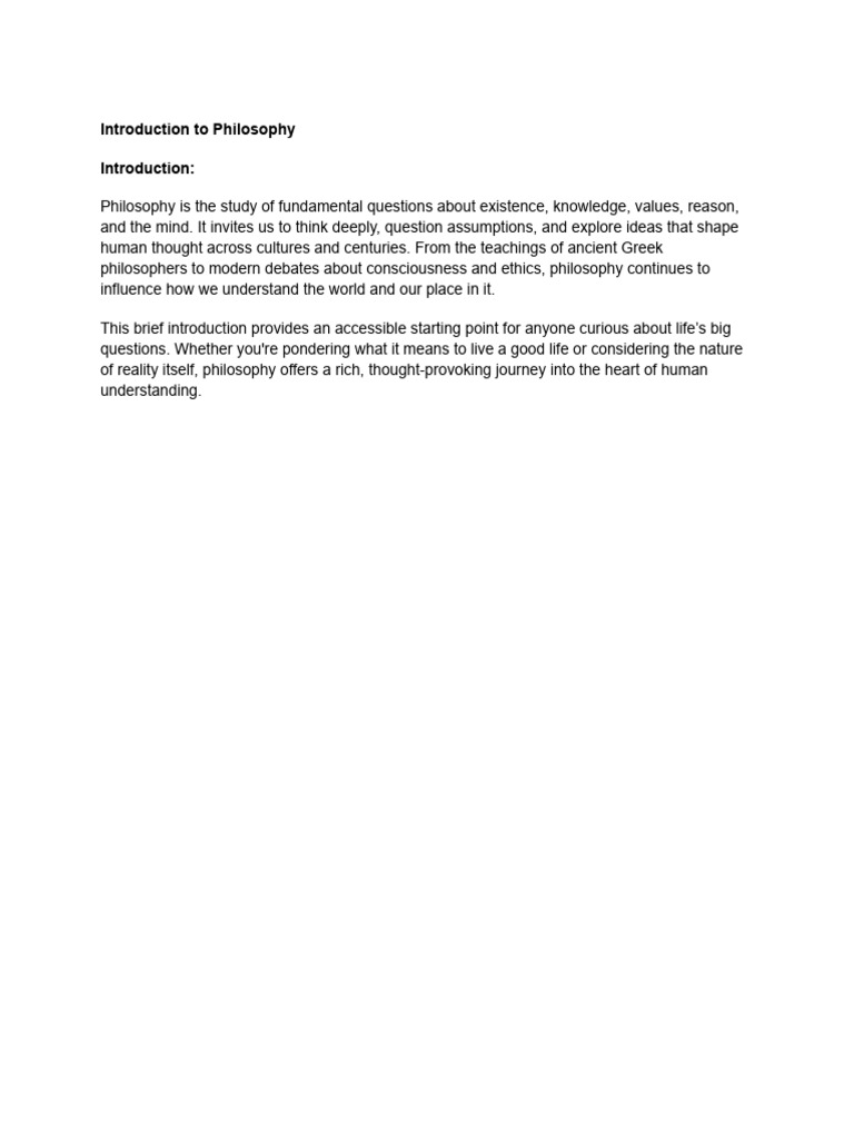 Introduction to Philosophy: Key Concepts | PDF