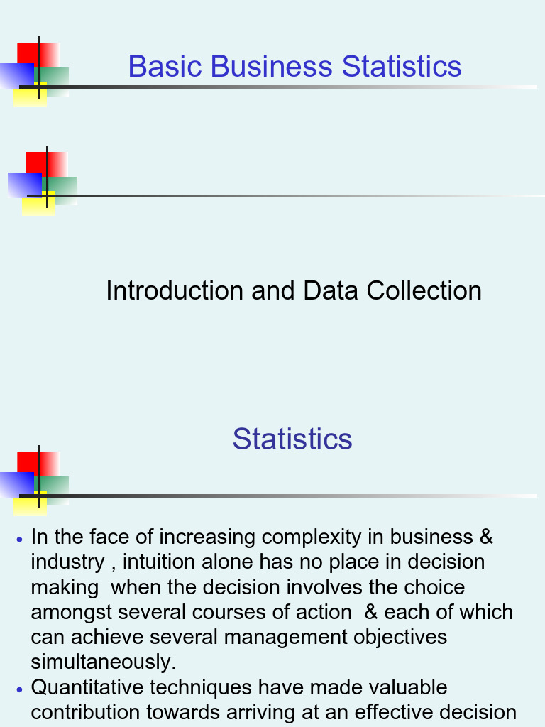 Business Stats Chapter 1 | PDF | Statistics | Level Of Measurement