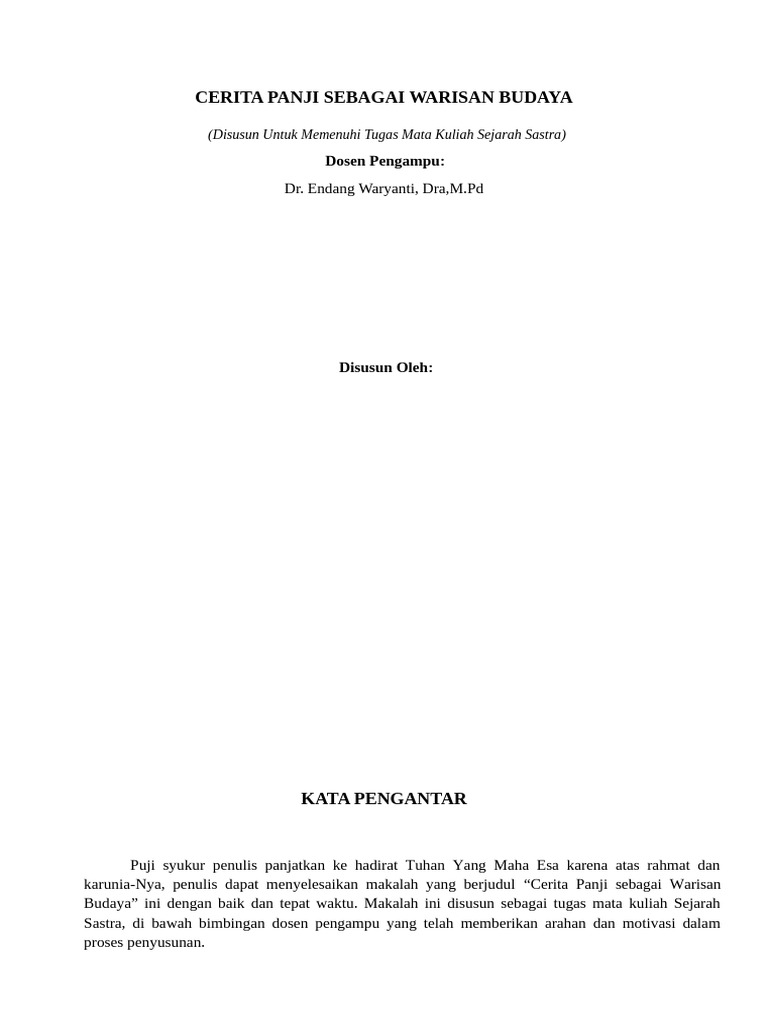 Warisan Budaya Cerita Panji | PDF