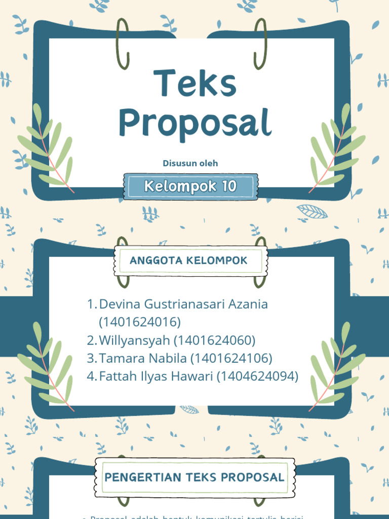 Bahasa Indonesia Kelompok 10 Teks Proposal | PDF