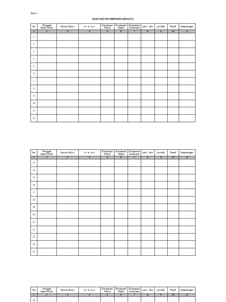 5. Buku Daftar Simp Anggota | PDF