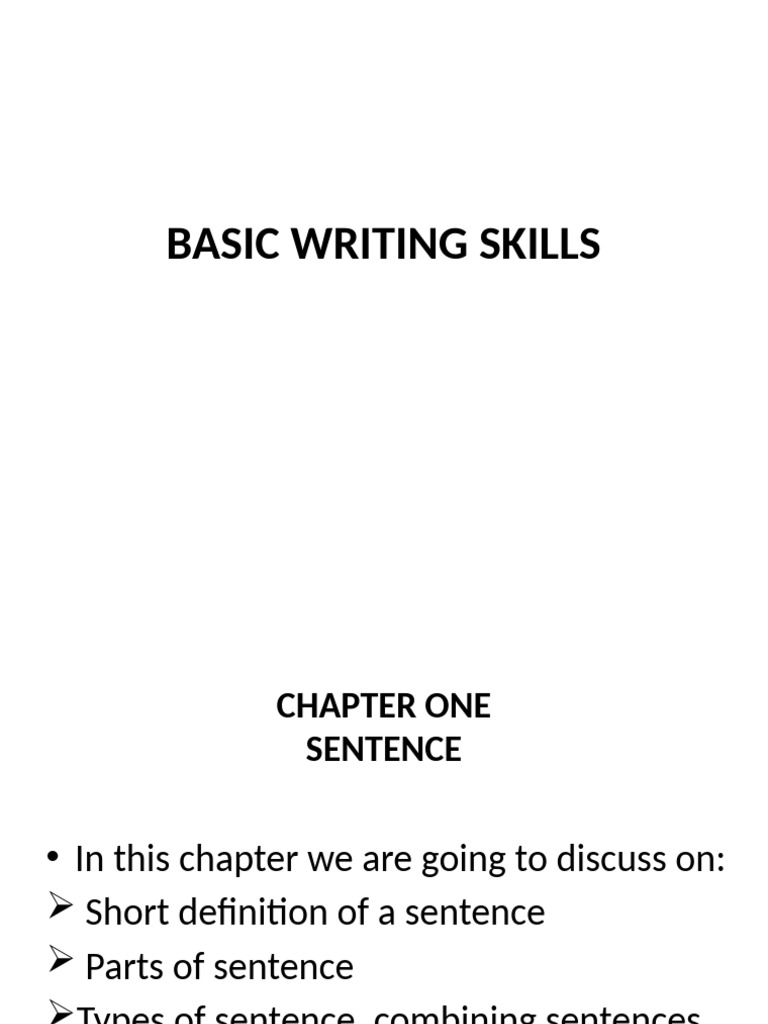 BASIC WRITING SKILLS | PDF | Verb | Subject (Grammar)