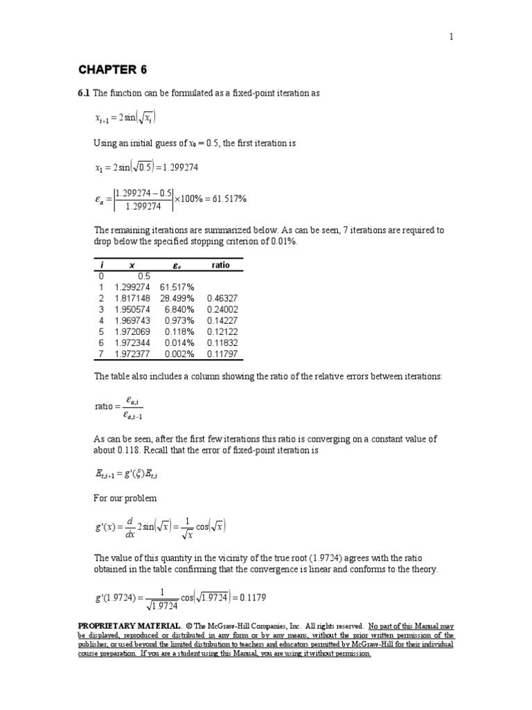 Numerical Method For Engineers Chapter 6
