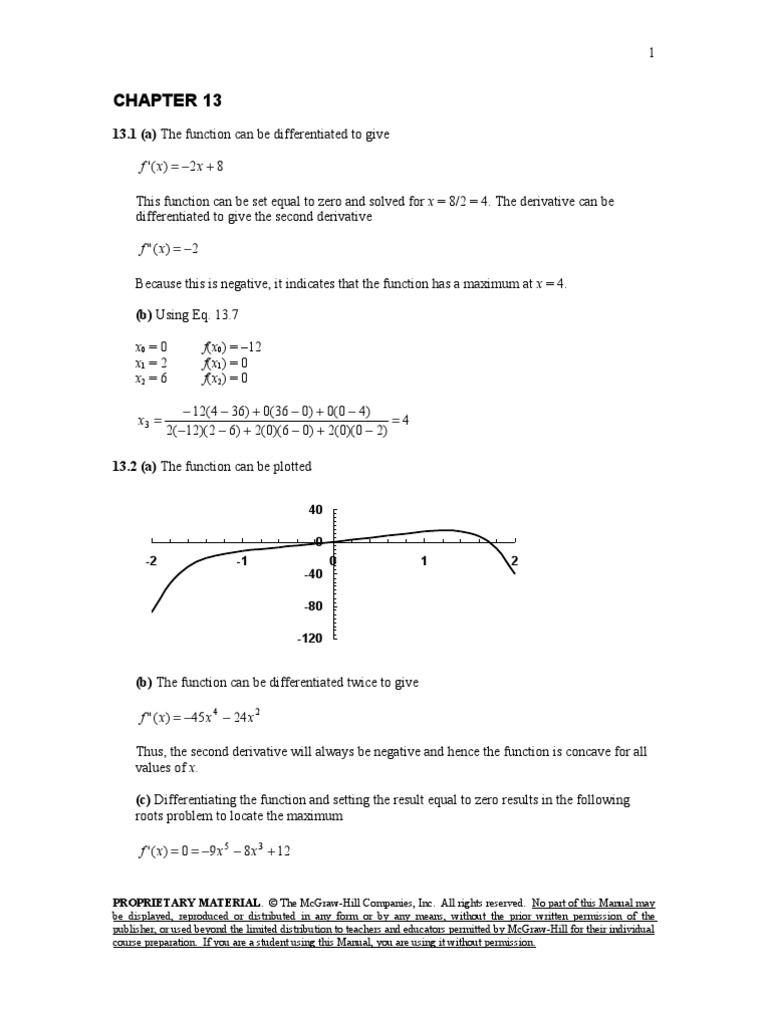 Numerical Method For Engineers-Chapter 13 | PDF | Maxima And Minima ...