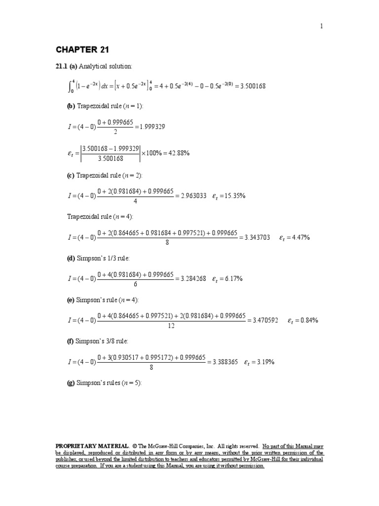 Numerical Method For Engineers-Chapter 21 | PDF | Integral | Integer