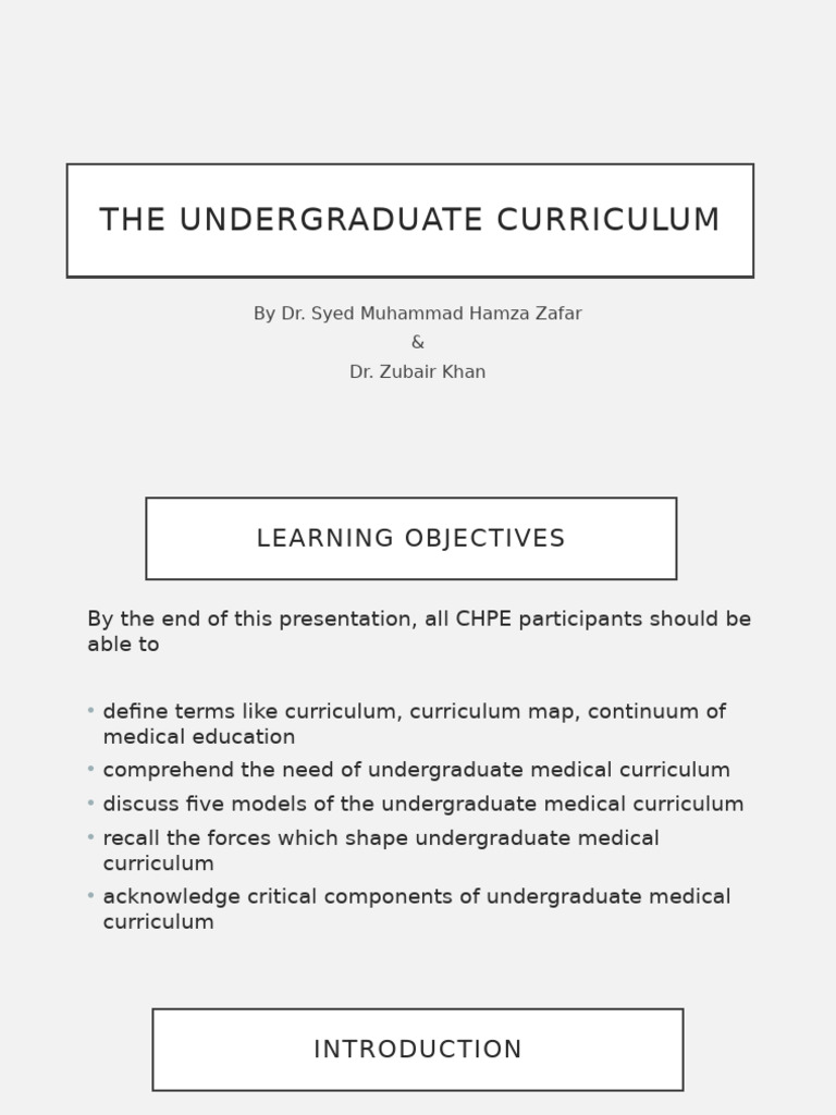 The Undergraduate Curriculum | PDF | Curriculum | Medical Education