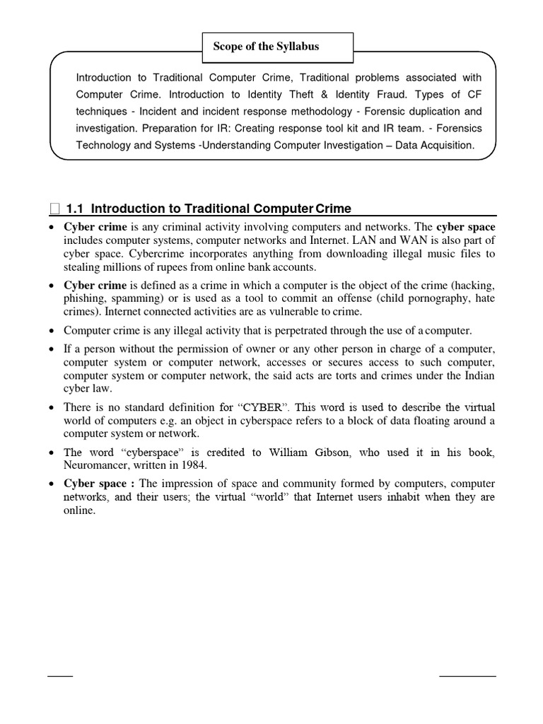 Cyber Forensics Notes | PDF | Cybercrime | Crimes
