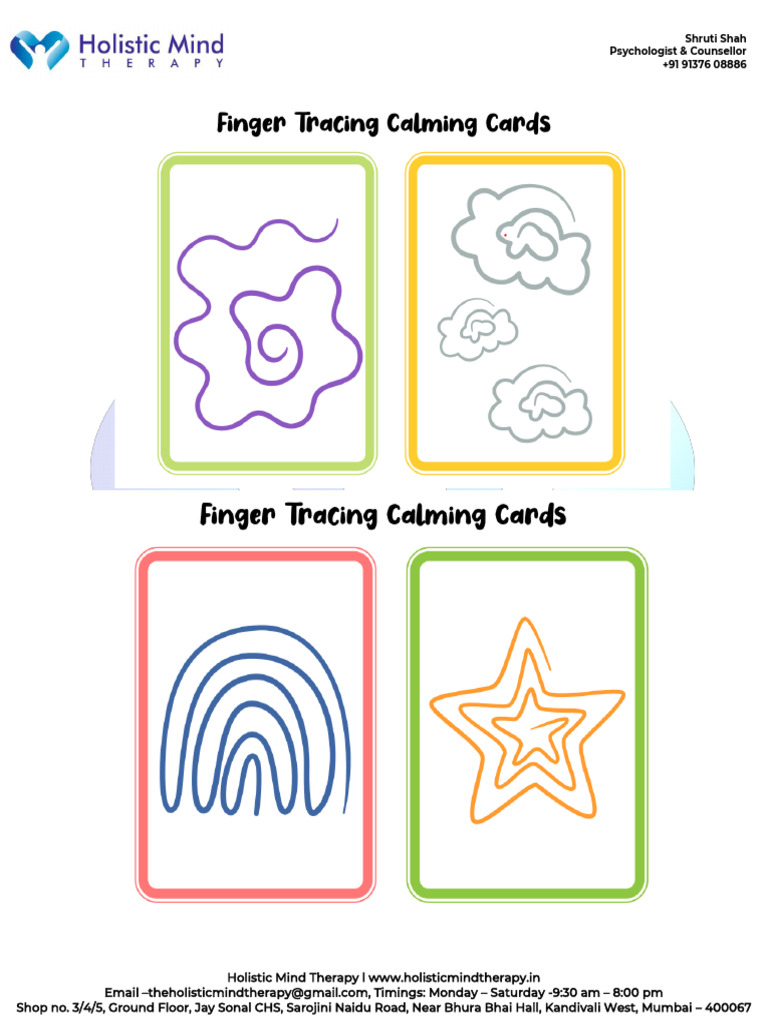 Finger Tracing Calming Cards | PDF