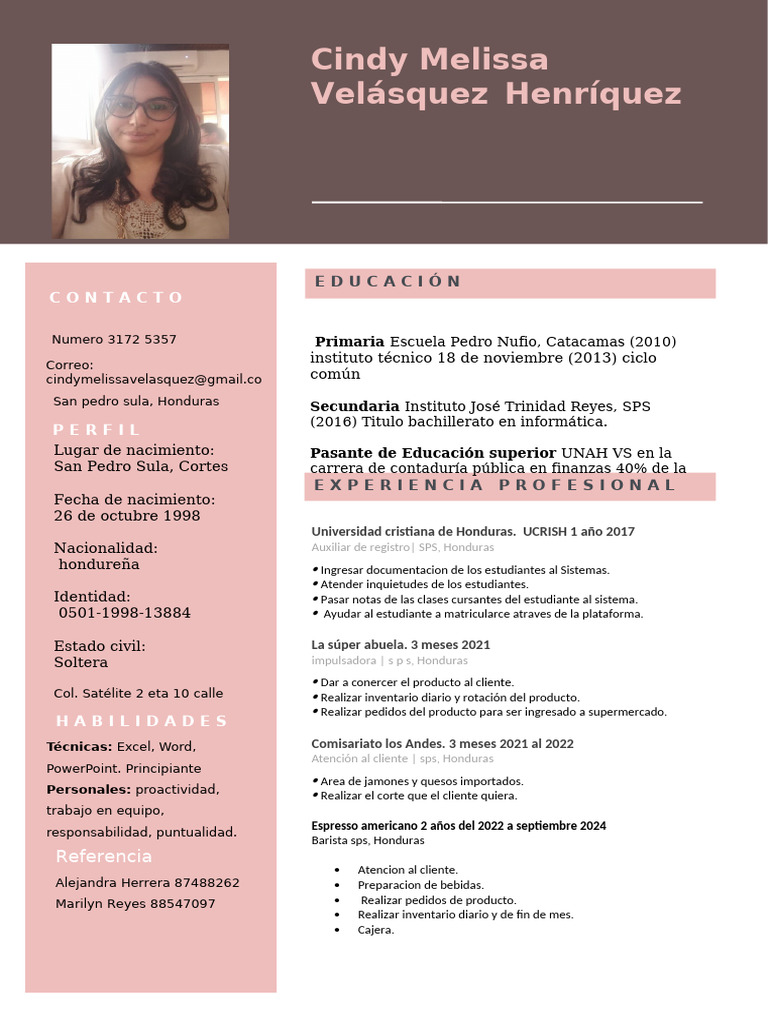 CV CINDY VELASQUEZ | PDF