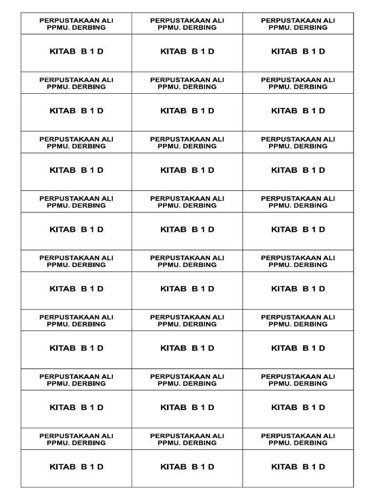 LEBEL BUKU (0) - Digabungkan | PDF