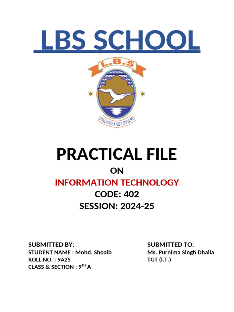 9IT-PracticalFile - FrontPage ( 2025 | PDF