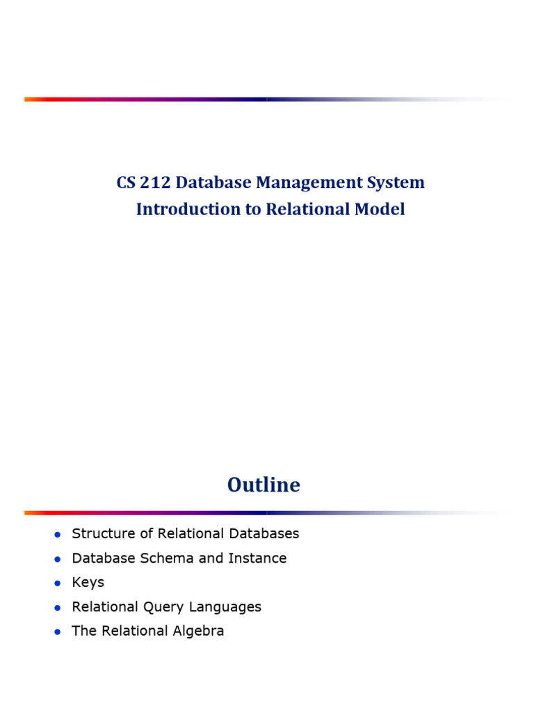 4. Introduction to Relational Model | PDF | Relational Model | Relational Database