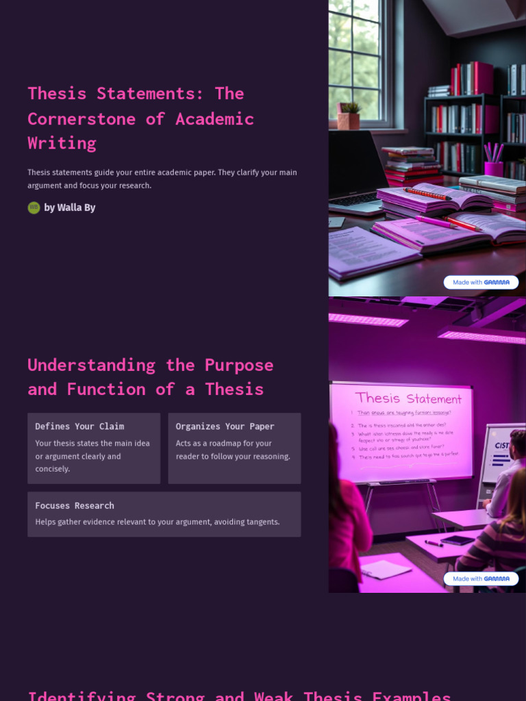 Thesis Statements The Cornerstone of Academic Writing | PDF | Argument ...